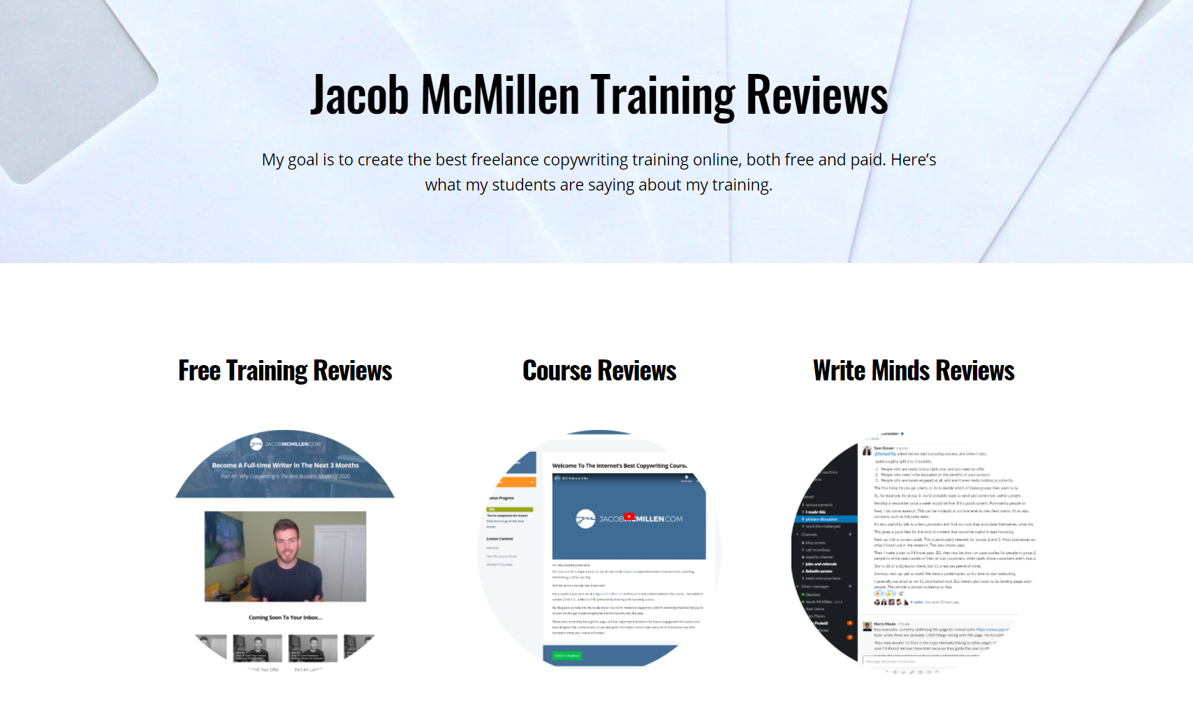 Jacob McMillen Training Reviews: What My Students Are Saying